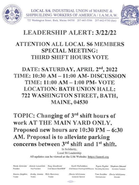 leadership-alert-third-shift-hours-vote-3-22-22-iam-local-s6